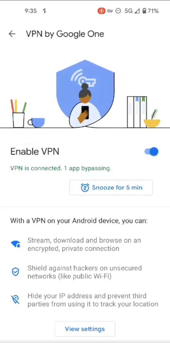You can now snooze Google One's VPN like an alarm clock