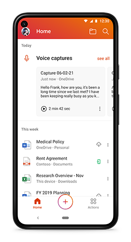 Microsoft Office for Android lets you capture and transcribe voice ...