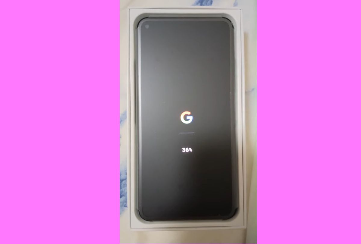 Google Play System Update shows percent progress on the boot animation