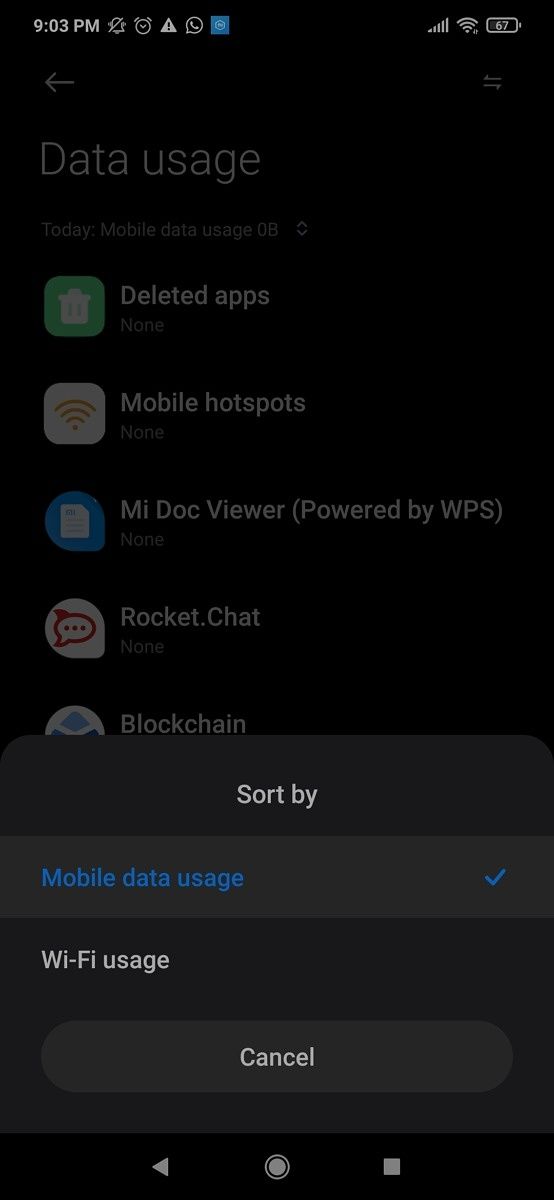 How to check mobile data usage on Android