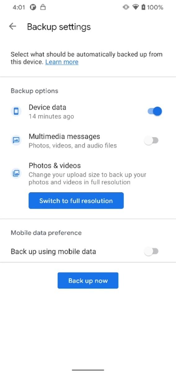'Backup by Google One' is the new name for Android's phone backup tool