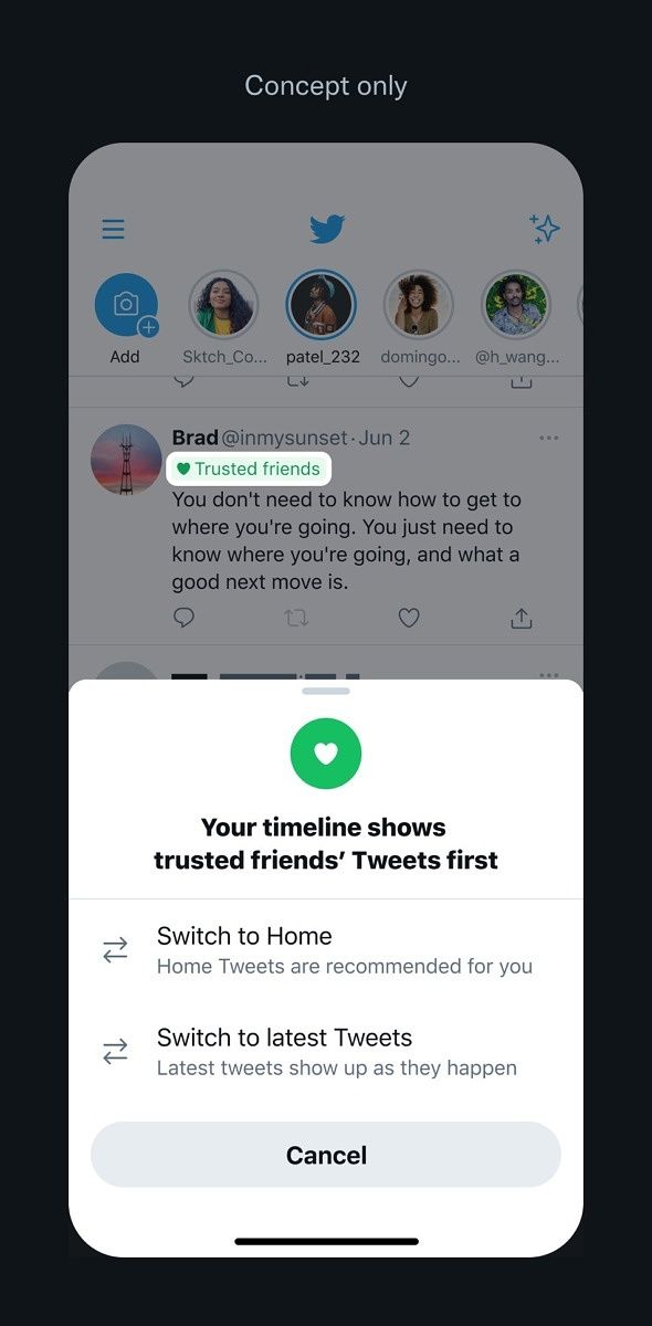 Twitter explores Trusted Friends, Reply Language Prompts, and Facets