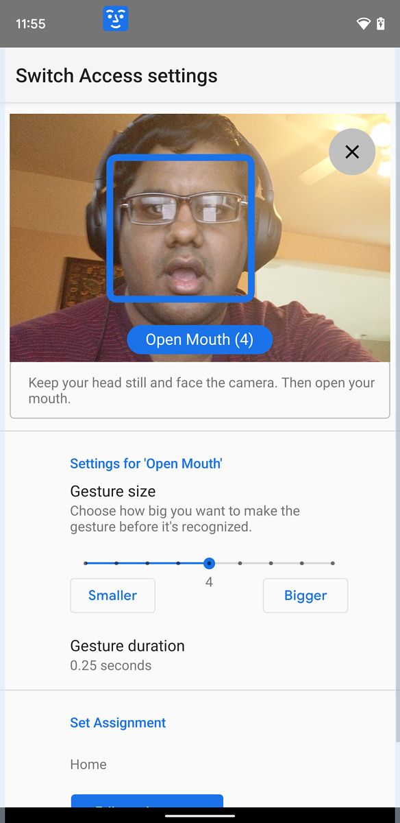 Android's Camera Switches lets you control your phone with your face