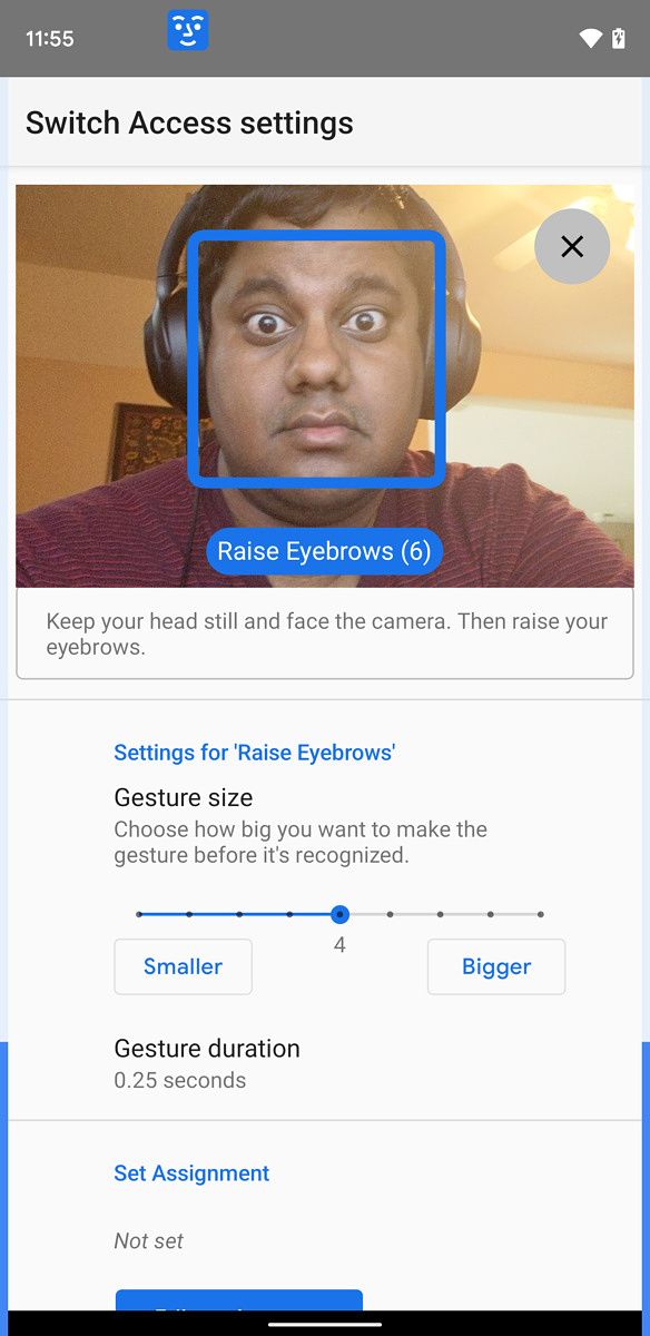 Android's Camera Switches lets you control your phone with your face