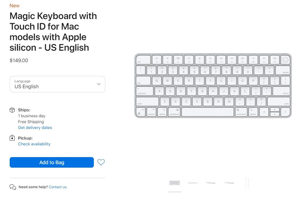 You can now buy Apple's Magic Keyboard with Touch ID for M1 Macs