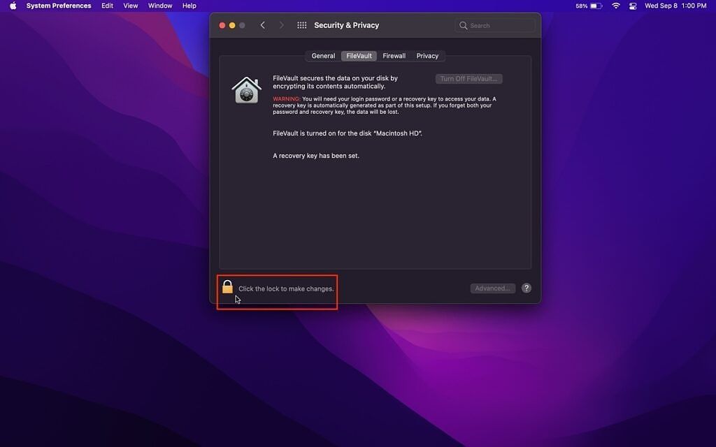 How to use the FileVault encryption feature on macOS