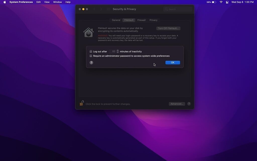 How to use the FileVault encryption feature on macOS