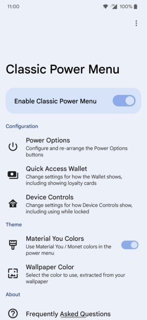 Classic Power Menu brings back Android 11's power menu to Android 12