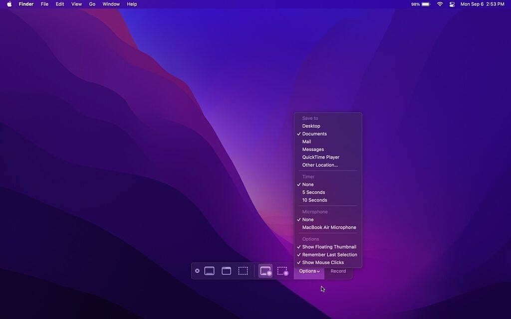 How to record the screen on an Apple Mac in more than one way