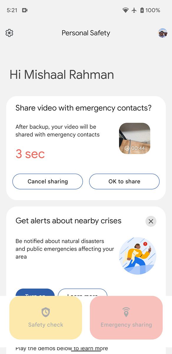 Personal Safety app lets Pixel users record video with an emergency SOS