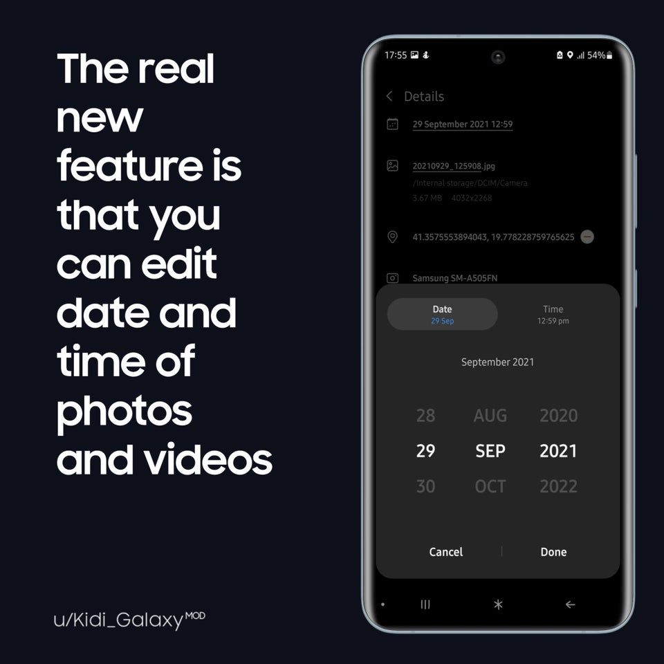 Samsung's Gallery app now lets you edit the date and time of photos