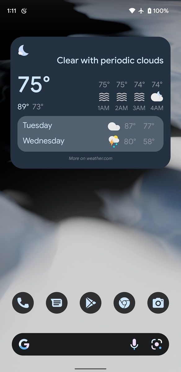 The Assistant weather widget receives a visual refresh