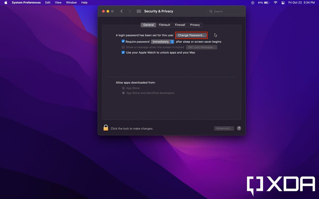 How to easily change the password on an Apple Mac