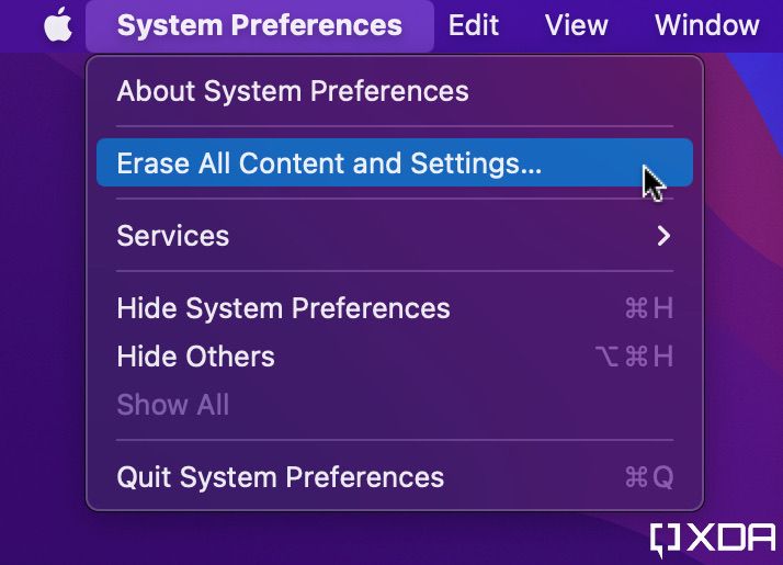How to erase all content and settings on macOS Monterey or later