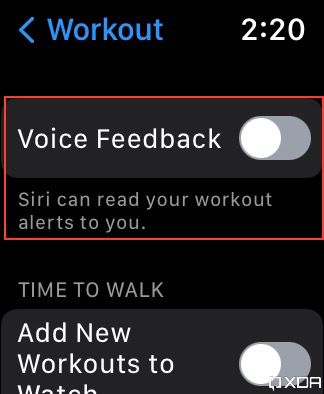 How to mute voice feedback during Apple Watch workouts
