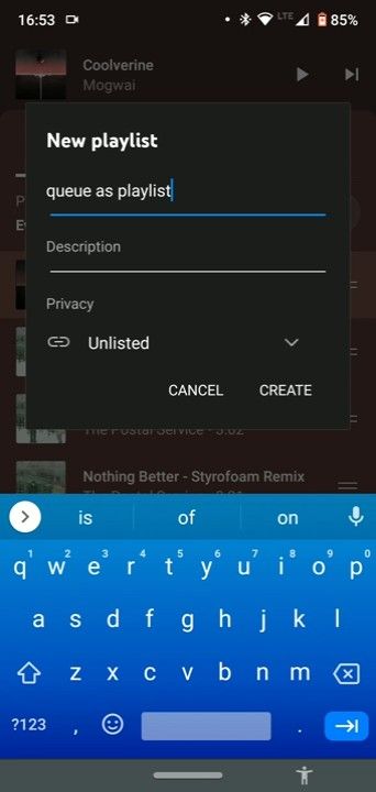 YouTube Music will soon let you "save" your queue as a playlist