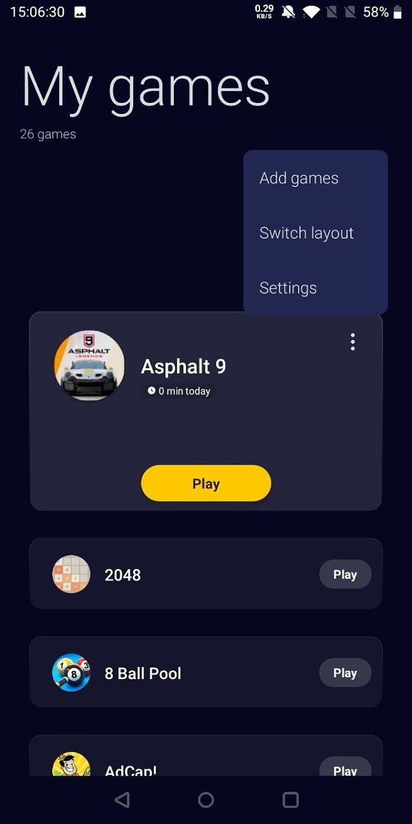 OnePlus Games gets a small UI refresh, preps "Smart resolution" feature