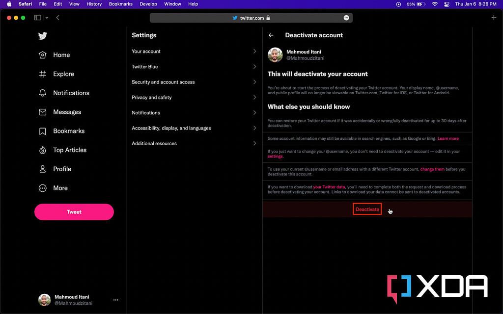 How to delete or deactivate your Twitter account