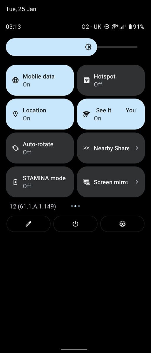 Sony's Android 12 update has separate toggles for Wi-Fi and Data