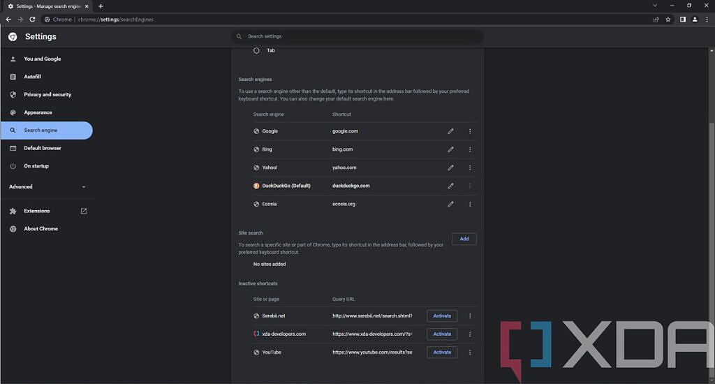 How to change the default search engine on Google Chrome