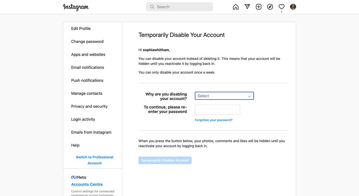 How to delete or deactivate your Instagram account