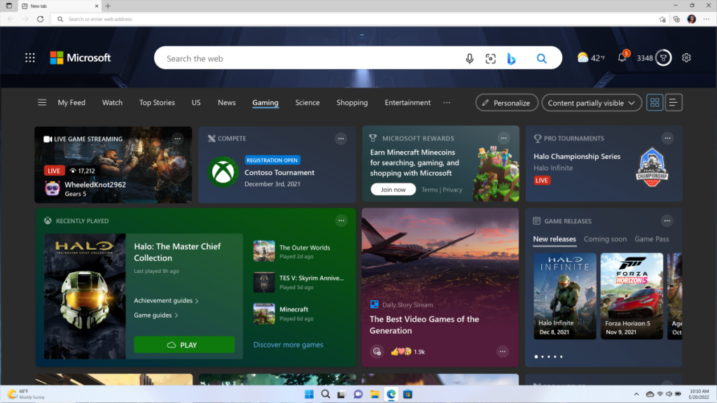 The new Microsoft Edge gaming features are now available