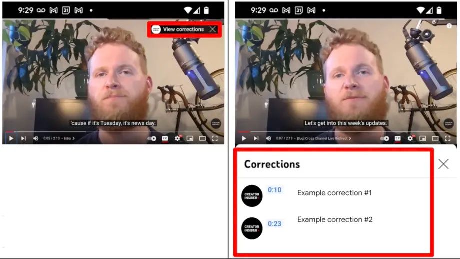YouTube's new Corrections feature helps creators highlight errors in ...