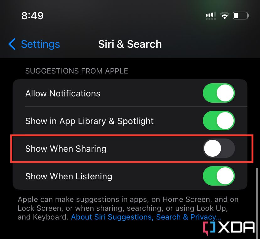 How to disable the built-in iOS sharing suggestions on your iPhone