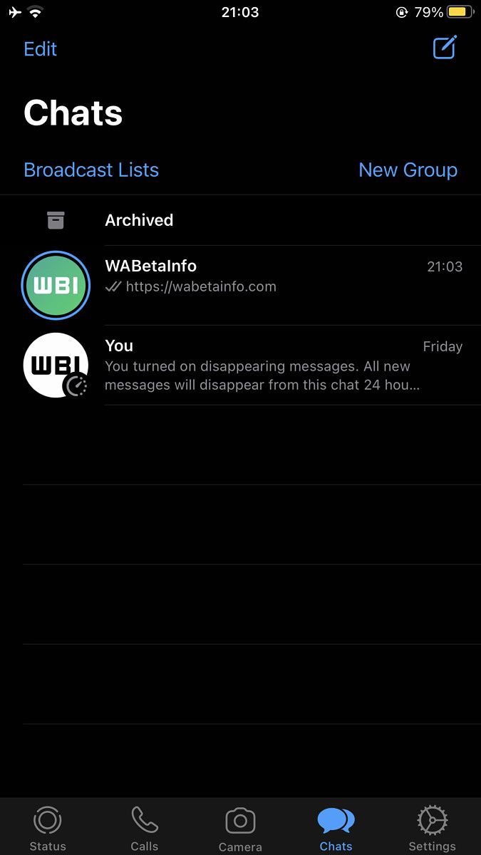 WhatsApp Stories start appearing in the chat list for mobile beta users