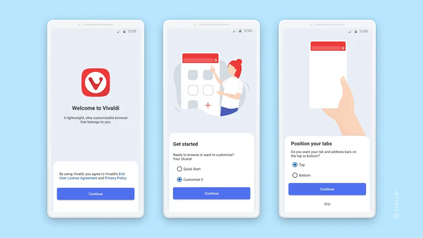 Vivaldi browser debuts new welcome flow and performance updates for Android