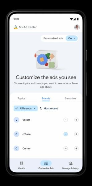 You can now customize your ad preferences in Google's My Ad Center