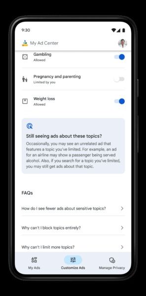 You can now customize your ad preferences in Google's My Ad Center