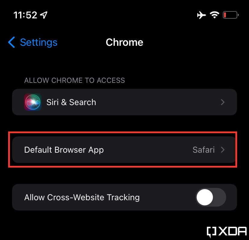 How to change the default web browser on an Apple iPhone