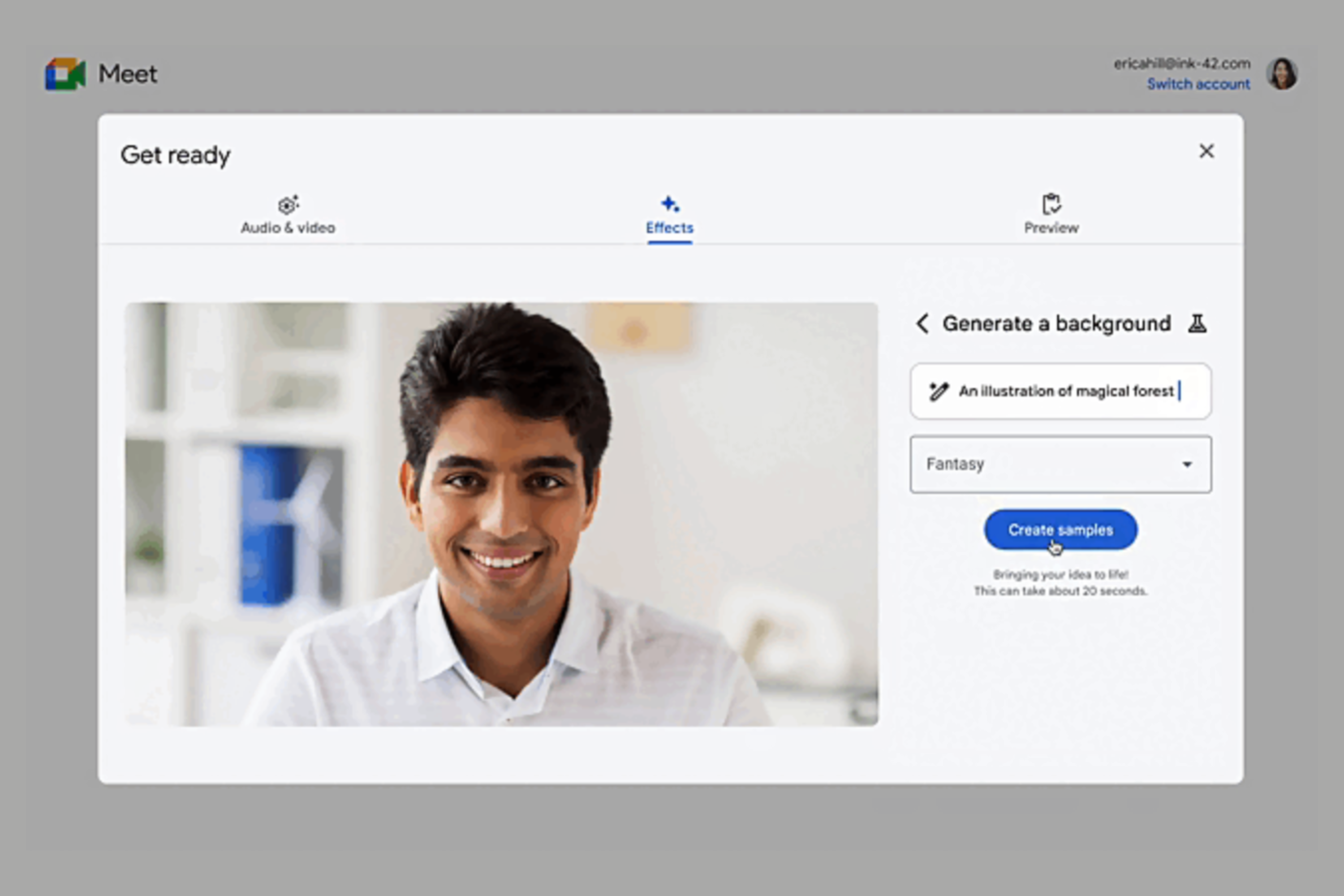 Google Meet now lets users create backgrounds using AI