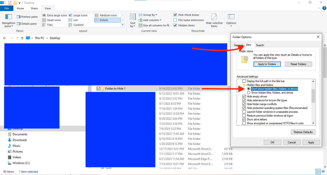 How to hide files on Windows 11