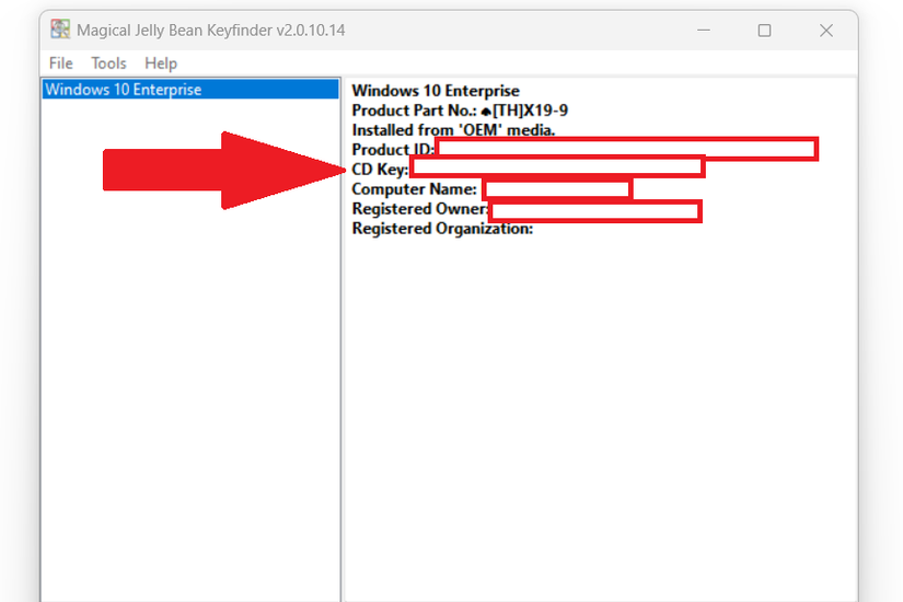 How to view your Windows product key