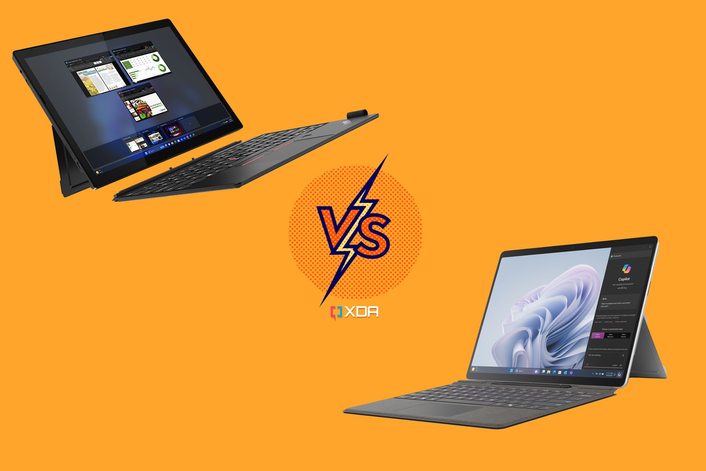 Lenovo ThinkPad X12 Detachable Gen 2 vs Surface Pro 10 for Business