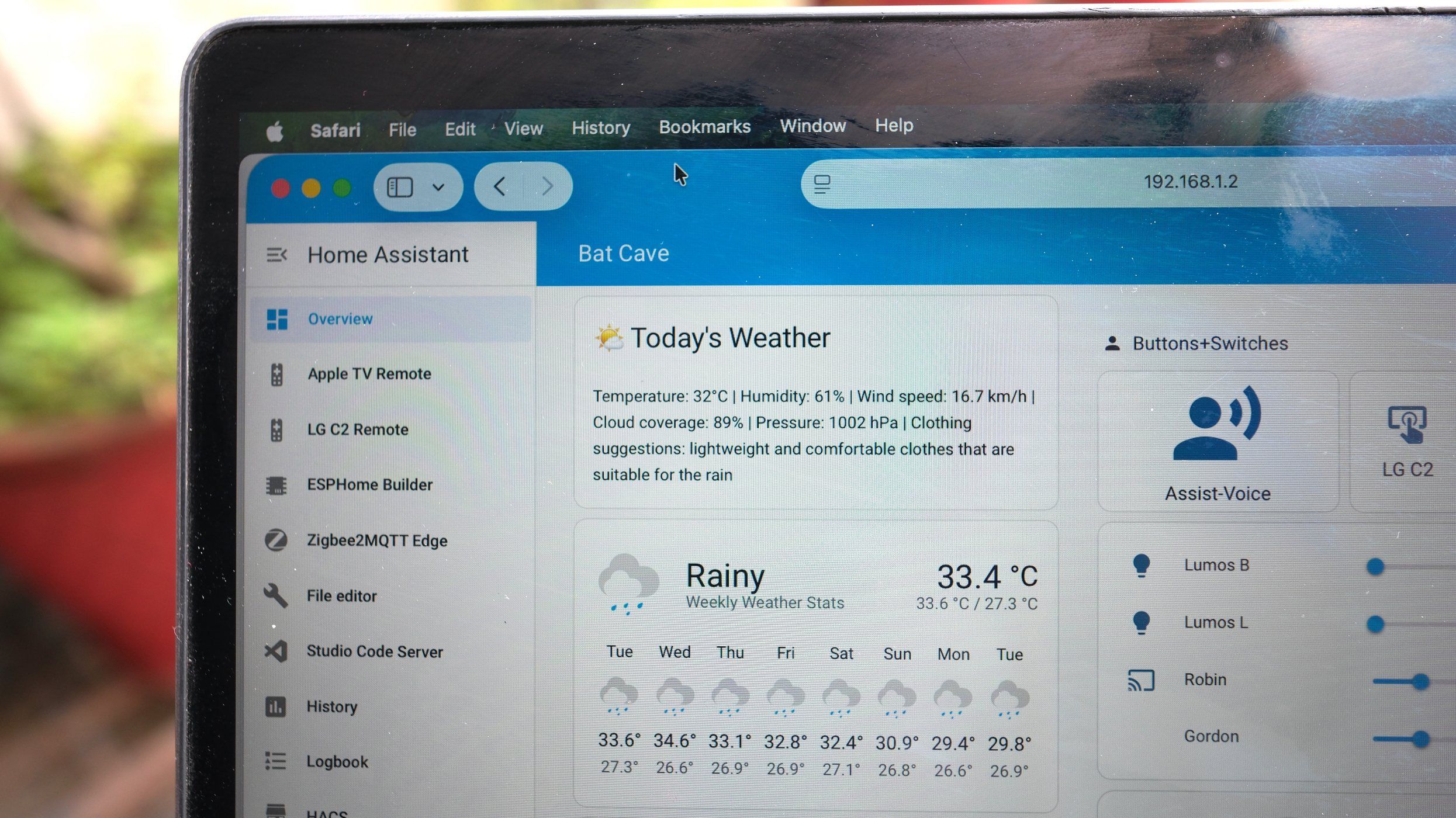 I get a perfect weather report on my Home Assistant dashboard, here's ...