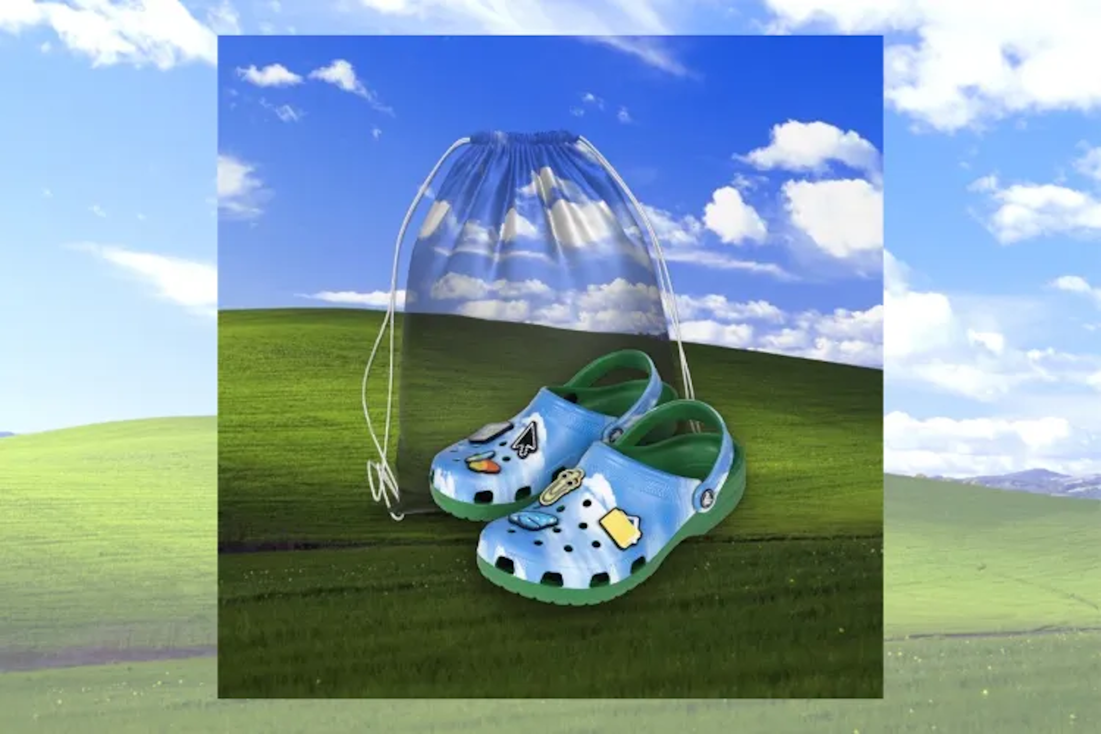 These official Windows XP Crocs are a "shoe-in" for summer retro vibes