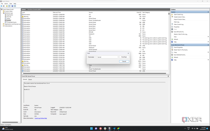 How to use Event Viewer to check for errors on Windows 11