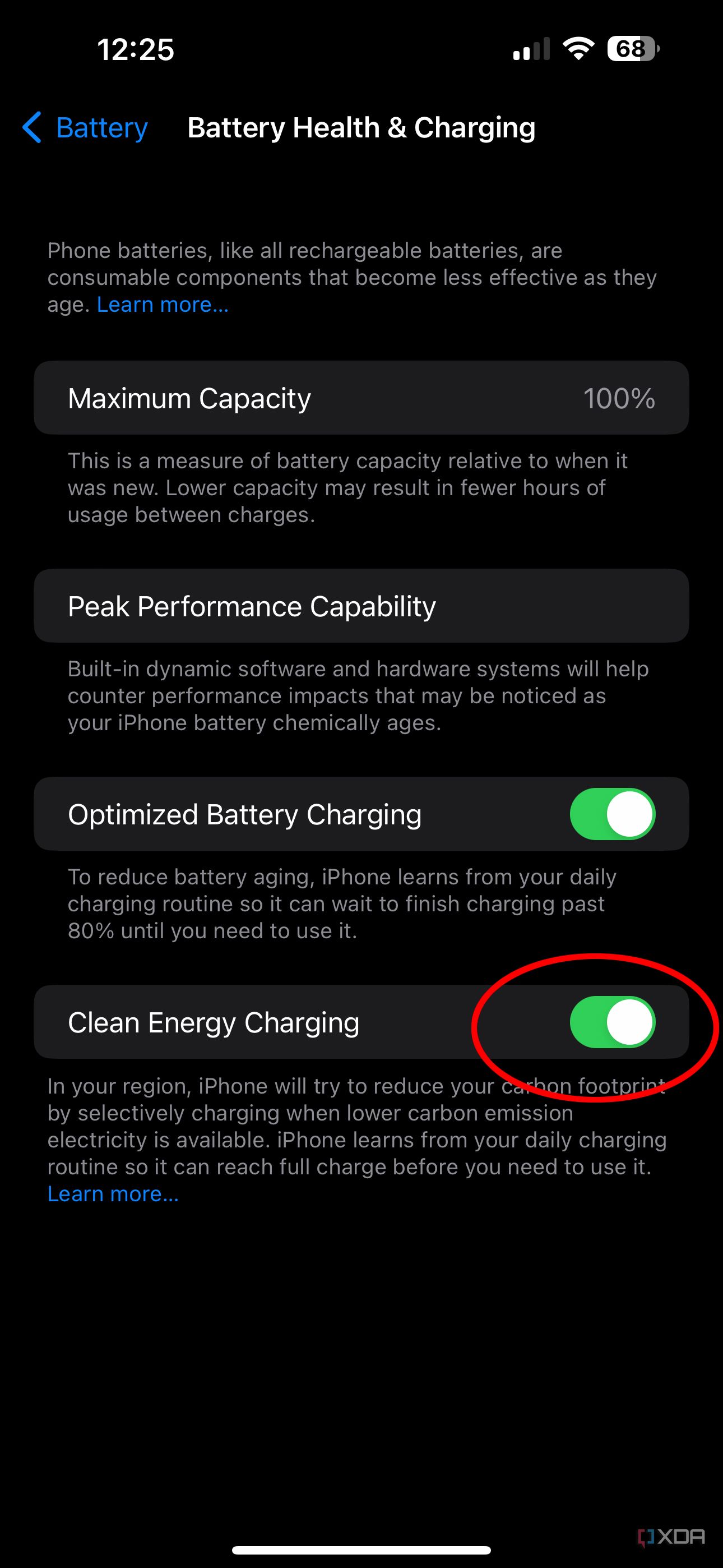 How to use Clean Energy Charging on iOS 16.1