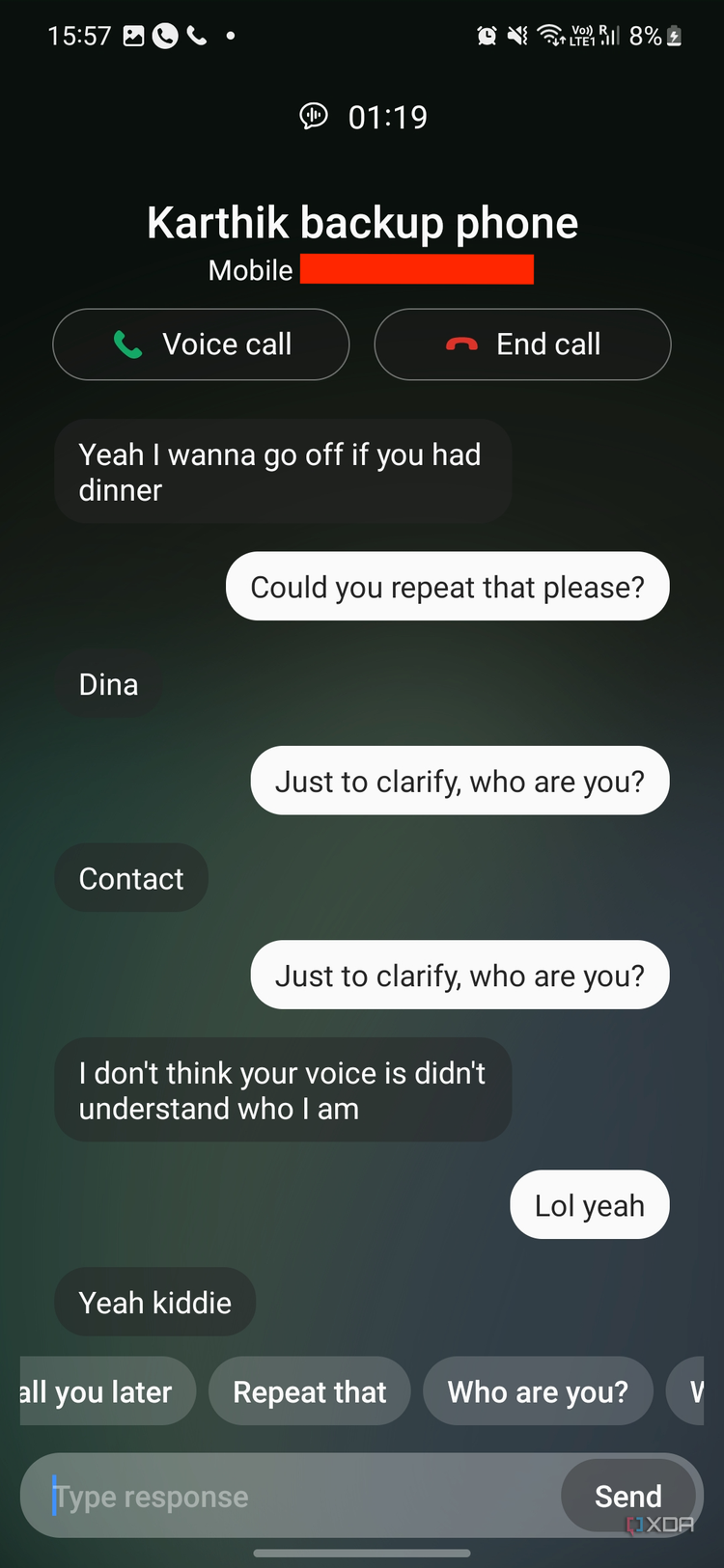 I used Samsung's Bixby to answer calls and respond to people, and here ...