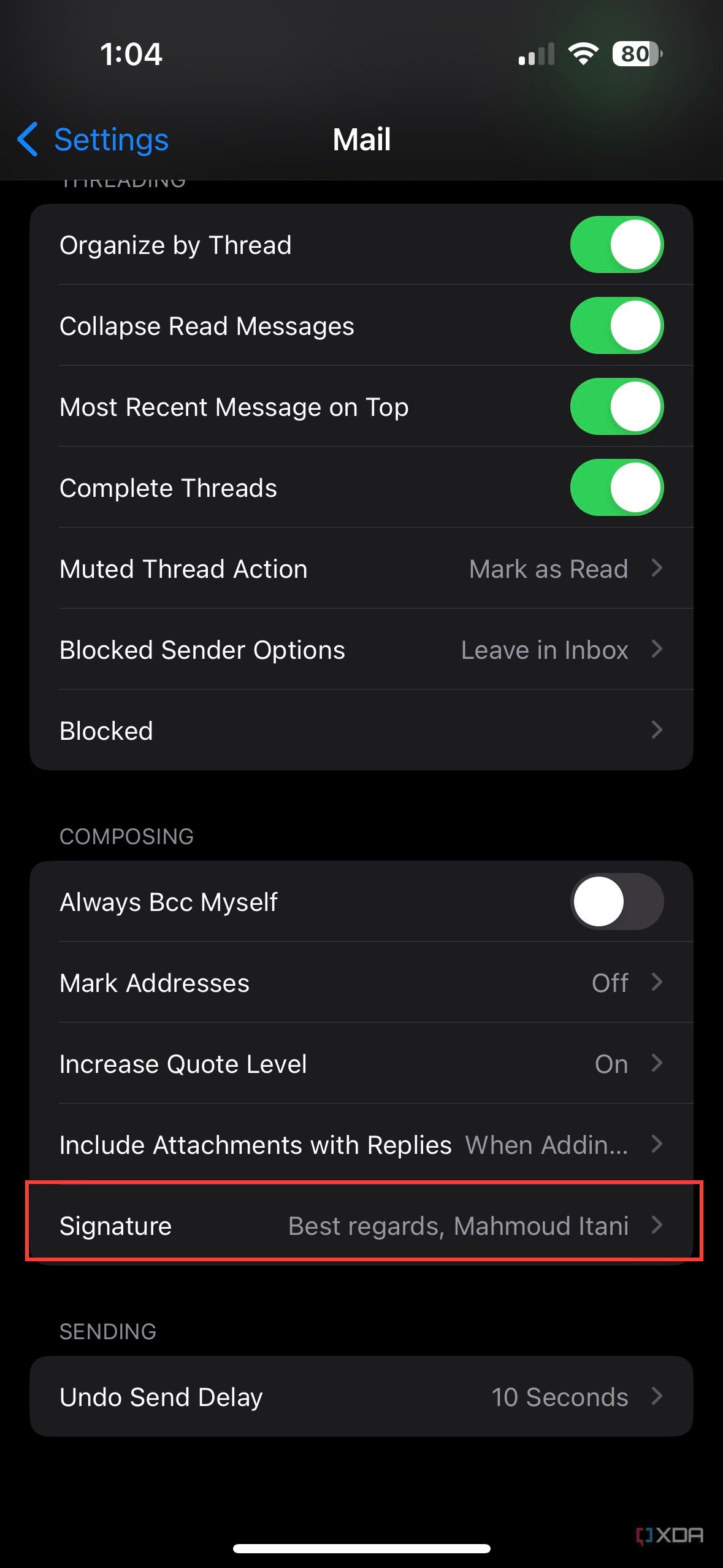 How to disable the 'Sent from my iPhone' signature in Mail