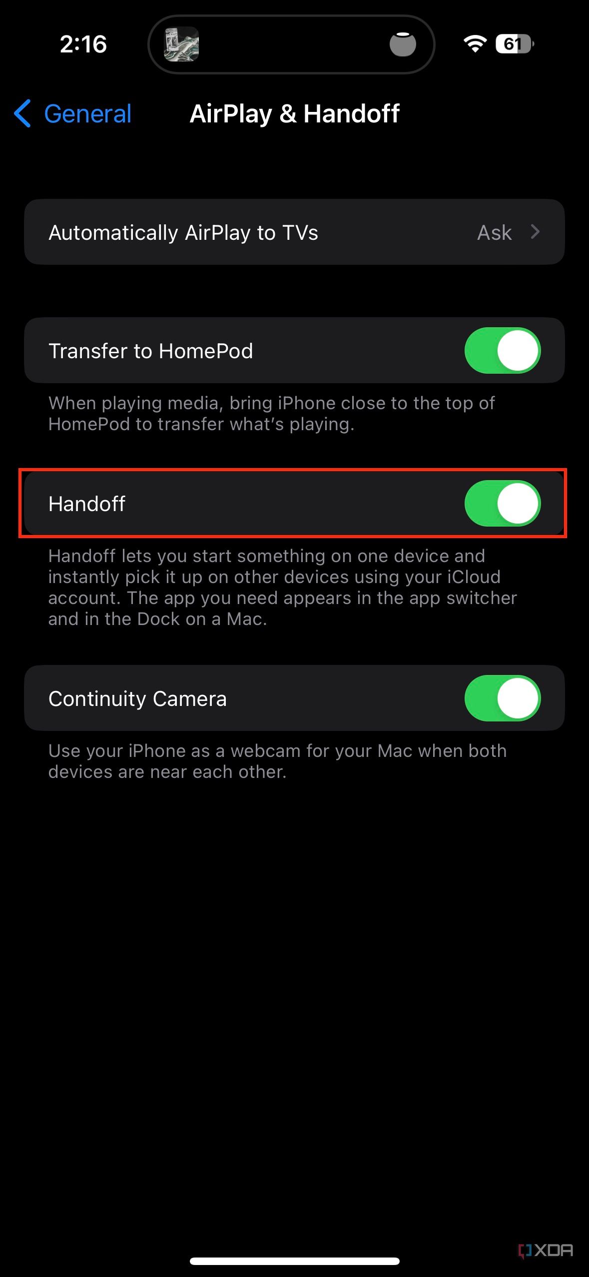 How to hand off a task from iOS to macOS and vice versa
