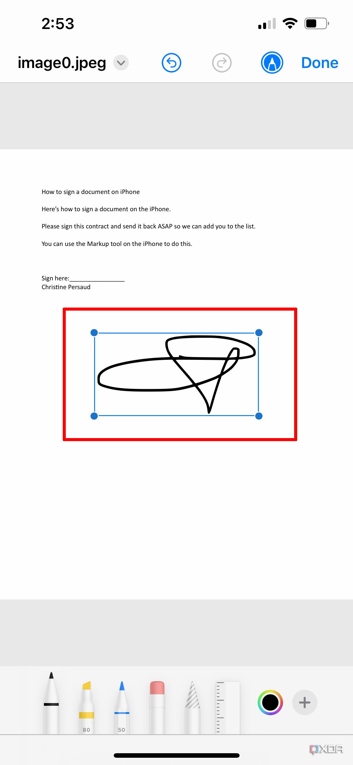 How to sign a document on an iPhone