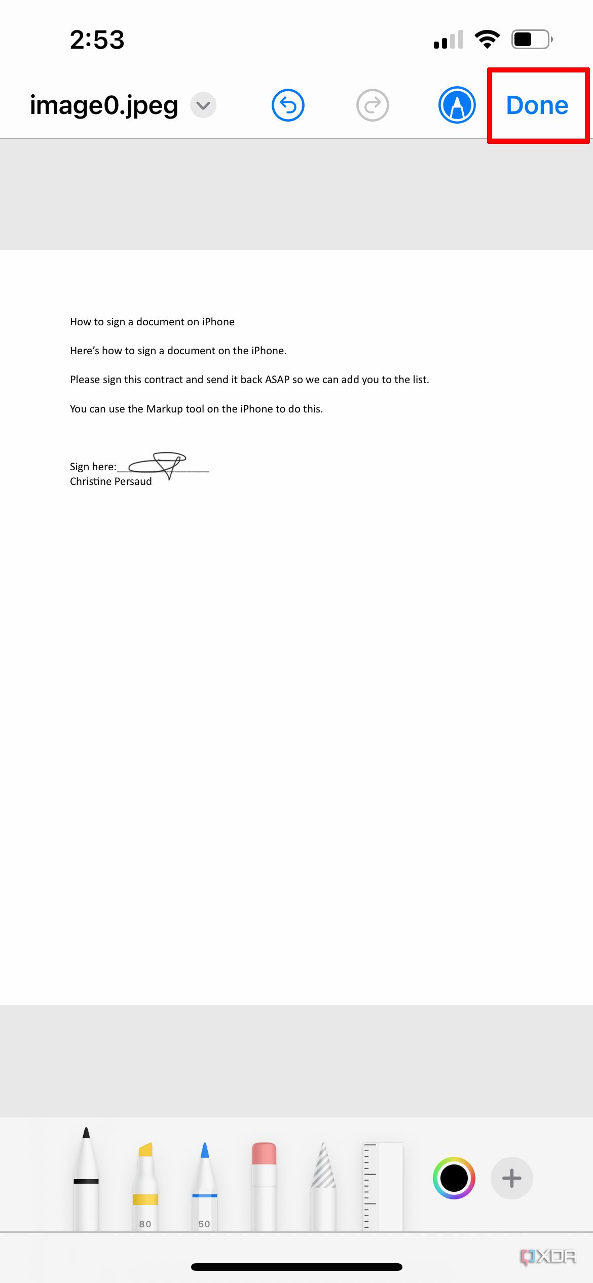 How to sign a document on an iPhone