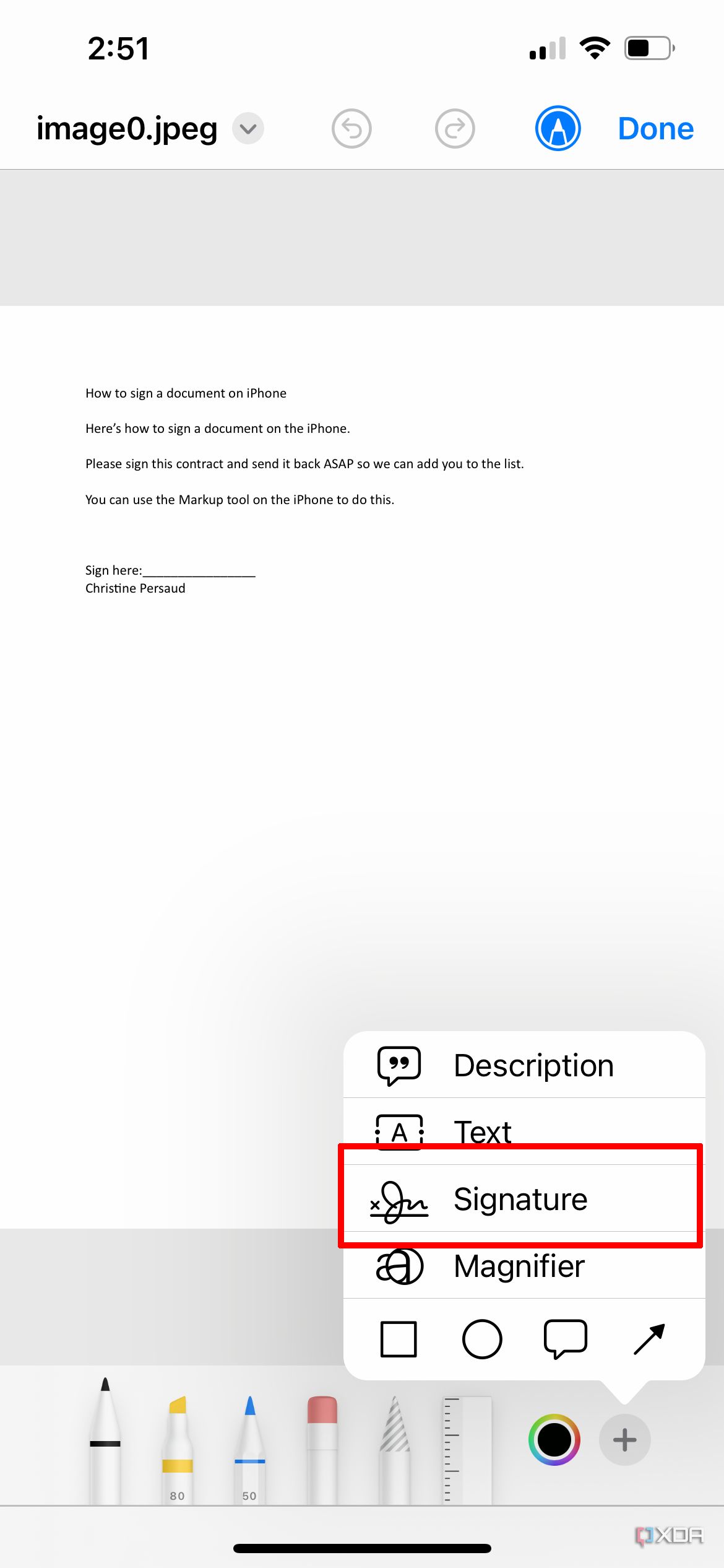 How to sign a document on an iPhone