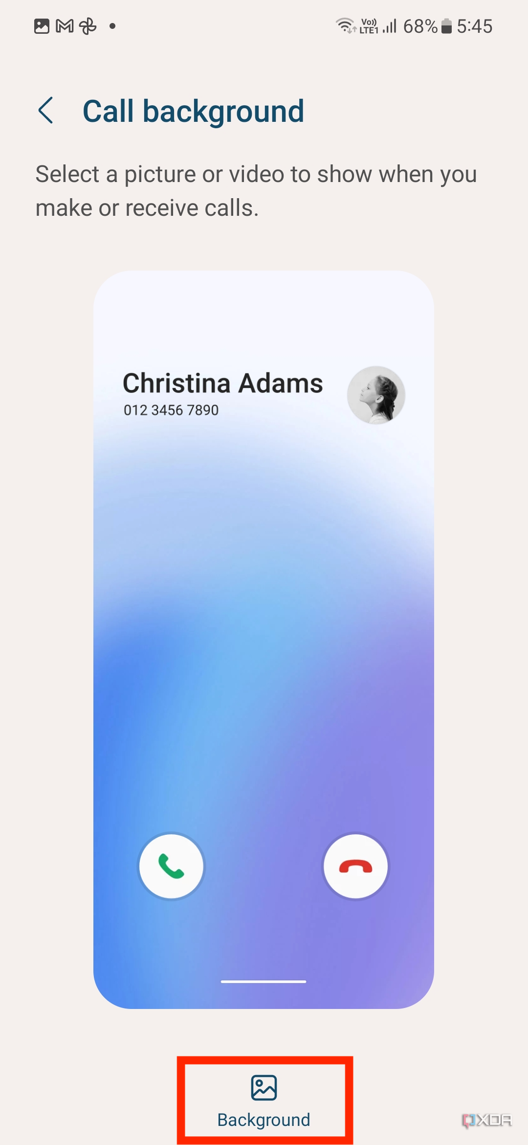 How to set a custom call background for your contacts on a Samsung device