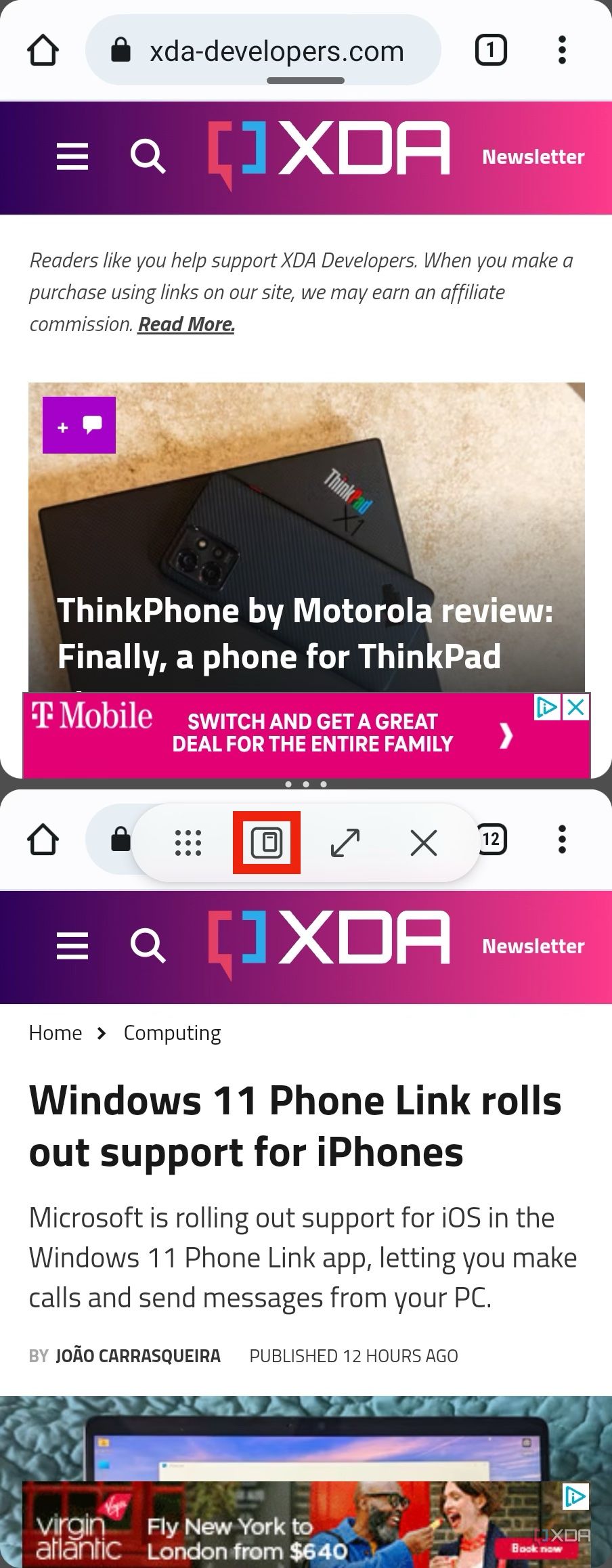 How to use multitasking gestures on a Samsung device for split-screen and pop-up view