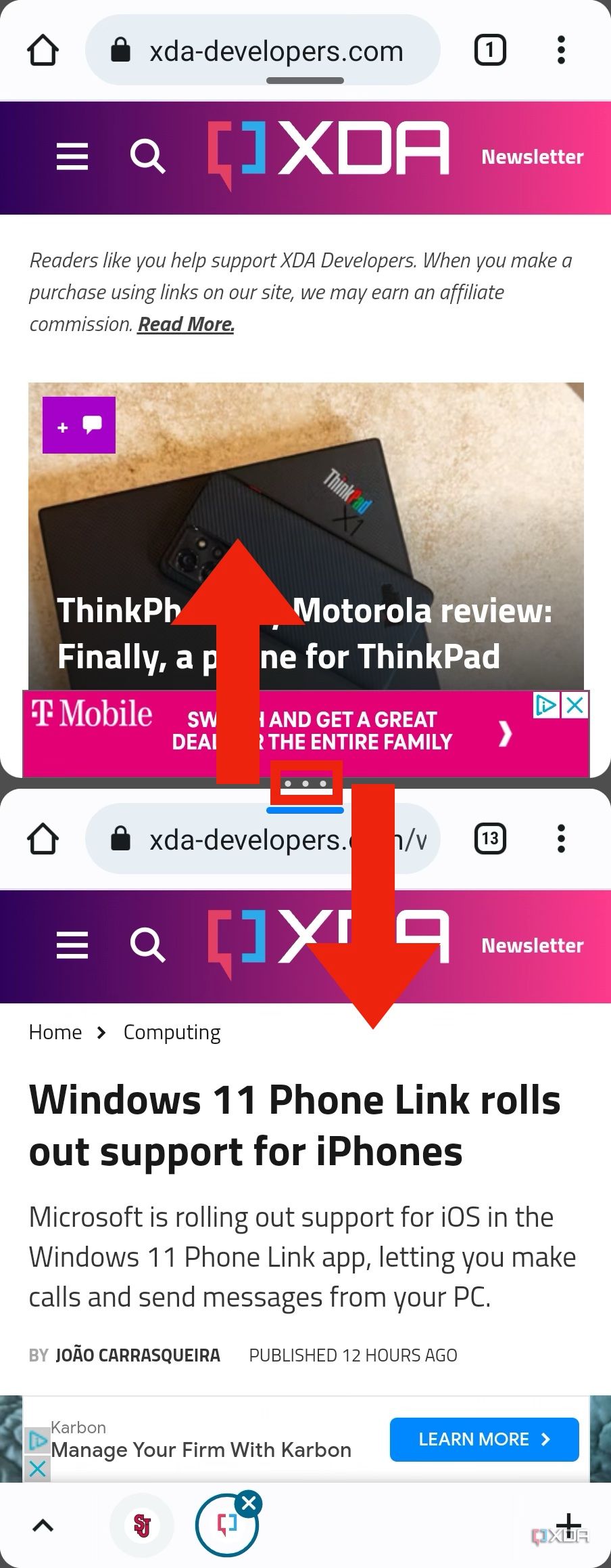 How to use multitasking gestures on a Samsung device for split-screen ...